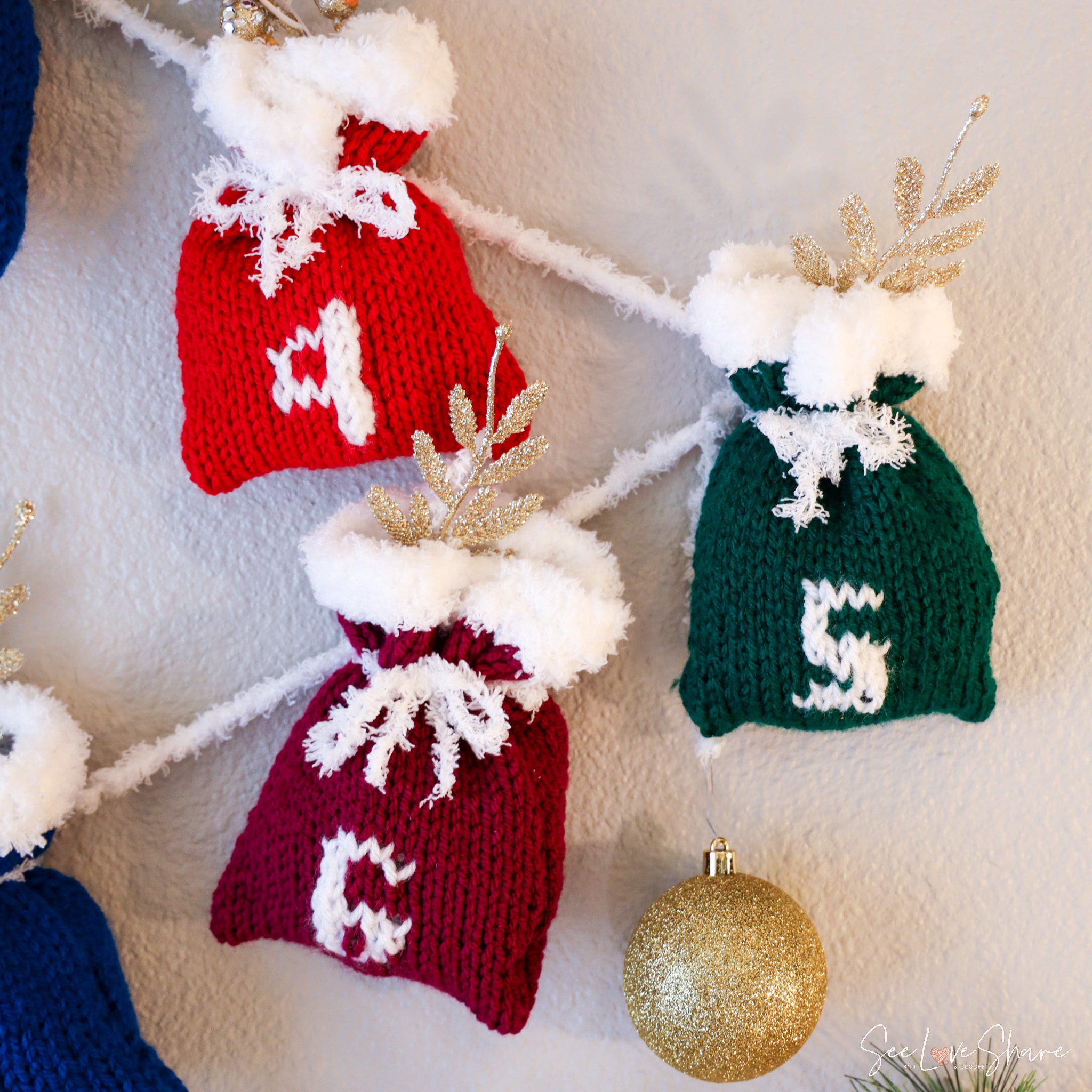 Advent Calendar Gift Pockets – Free Knit Pattern