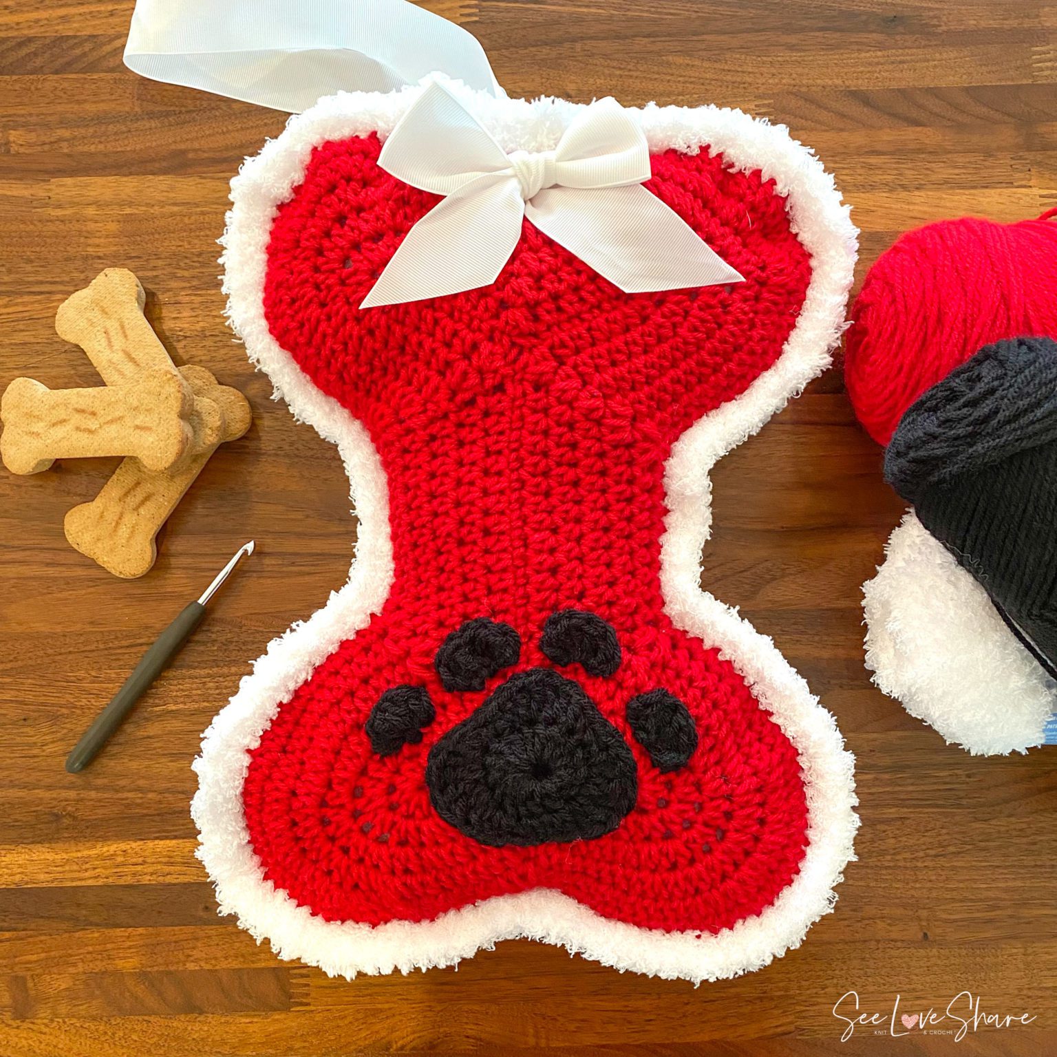 Tyson’s Doggy Bone Stocking - Free Crochet Pattern