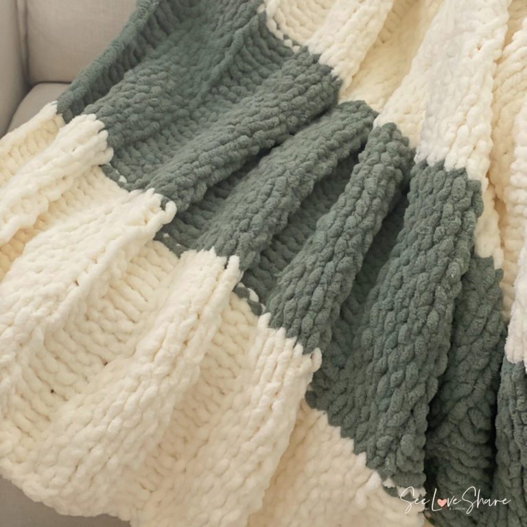 Easy Peasy Chunky Knit Throw Pattern – Beginner