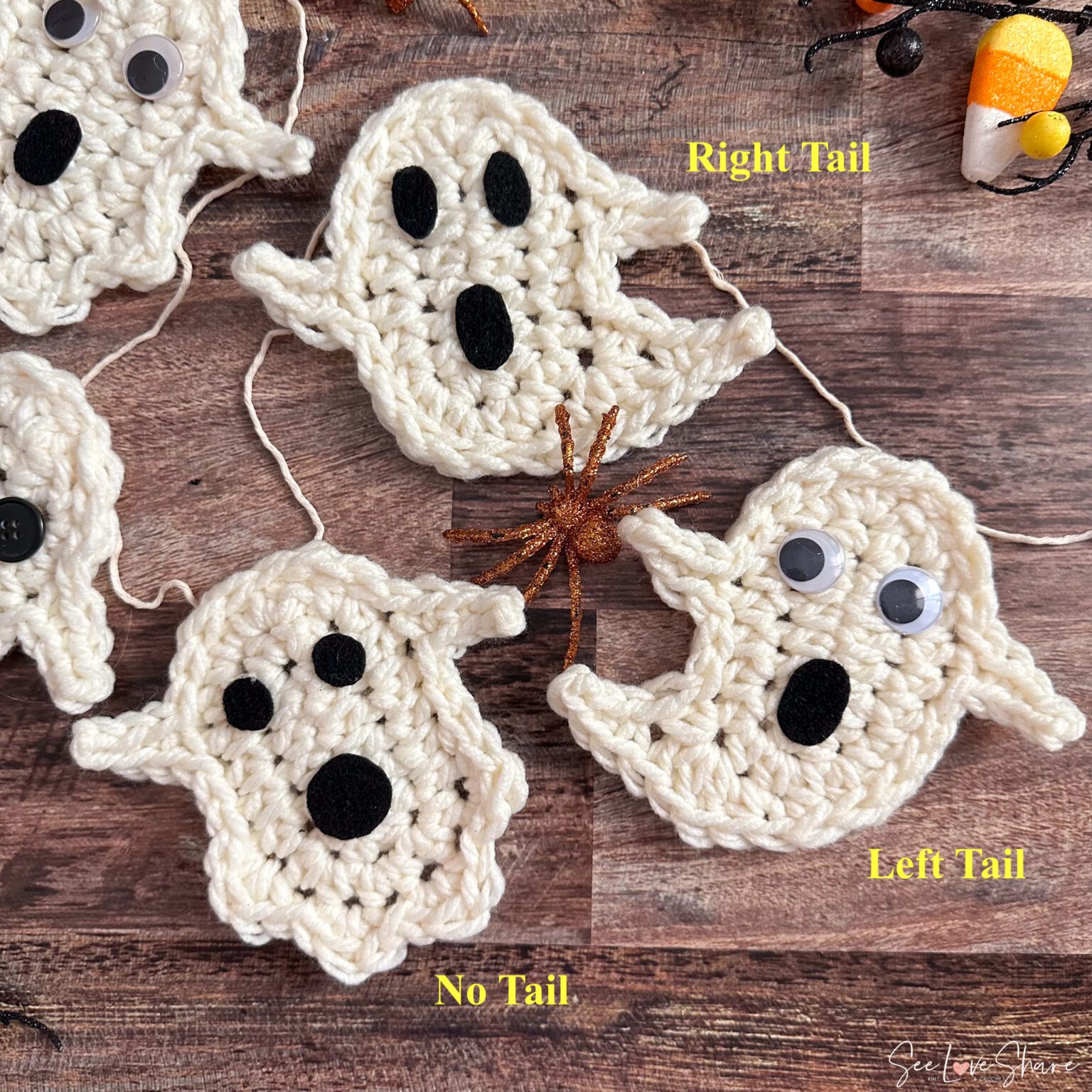 Halloween Spooky Boo Ghost Garland - Free Crochet Pattern