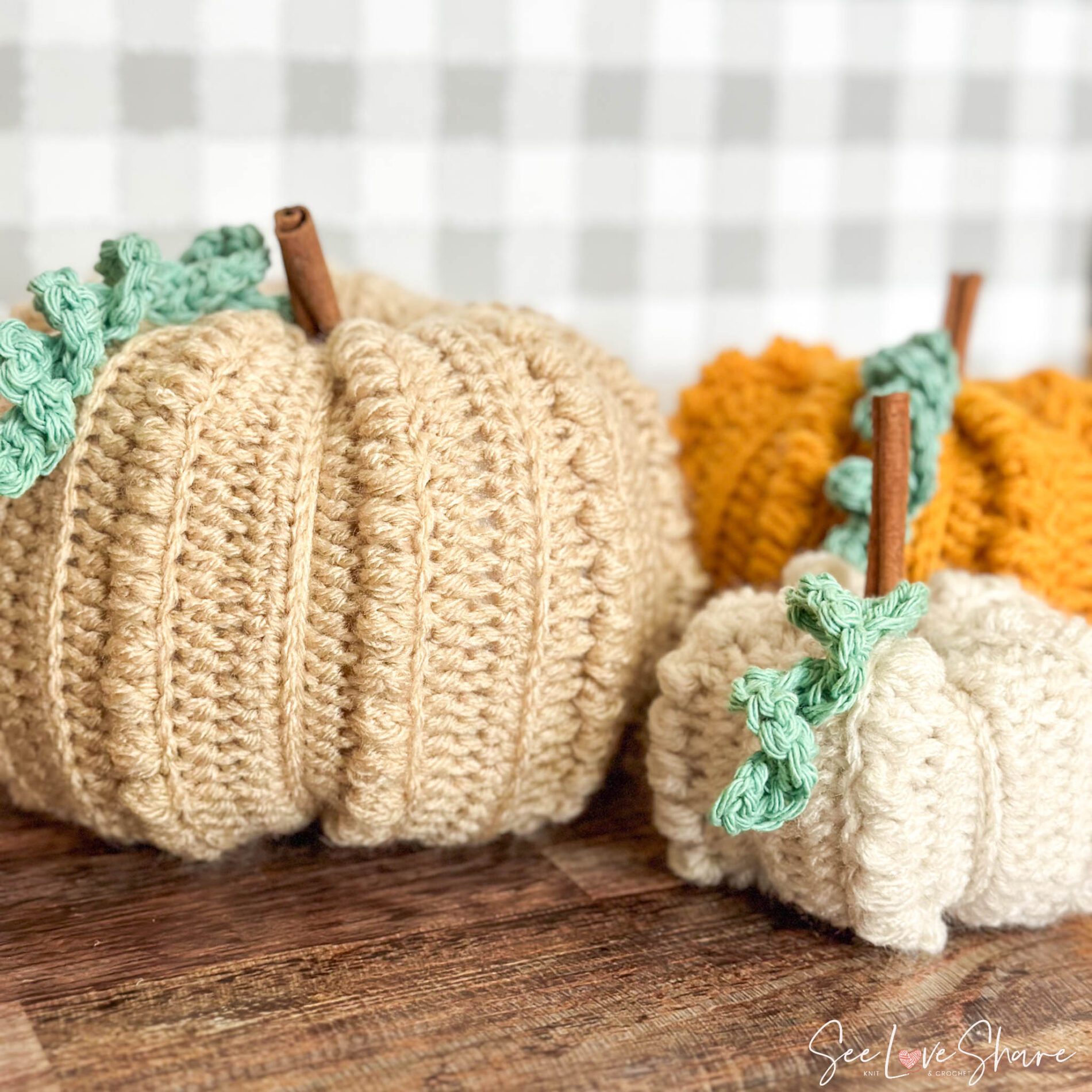 Farmhouse-Chic Stackable Crochet Pumpkins - SeeLoveShare